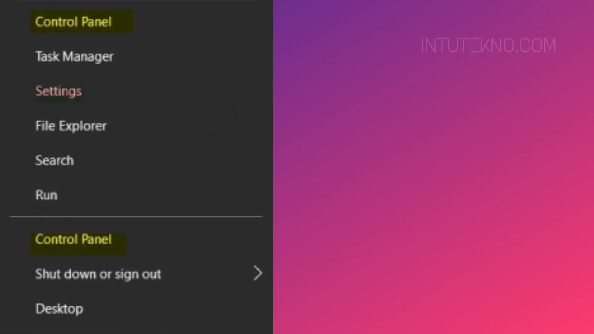 Power User Menu - IntUteKno